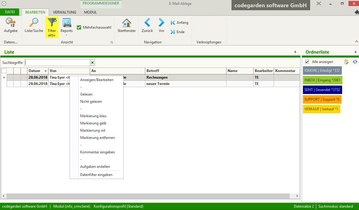 E-Mail Ablage | codegarden wiki